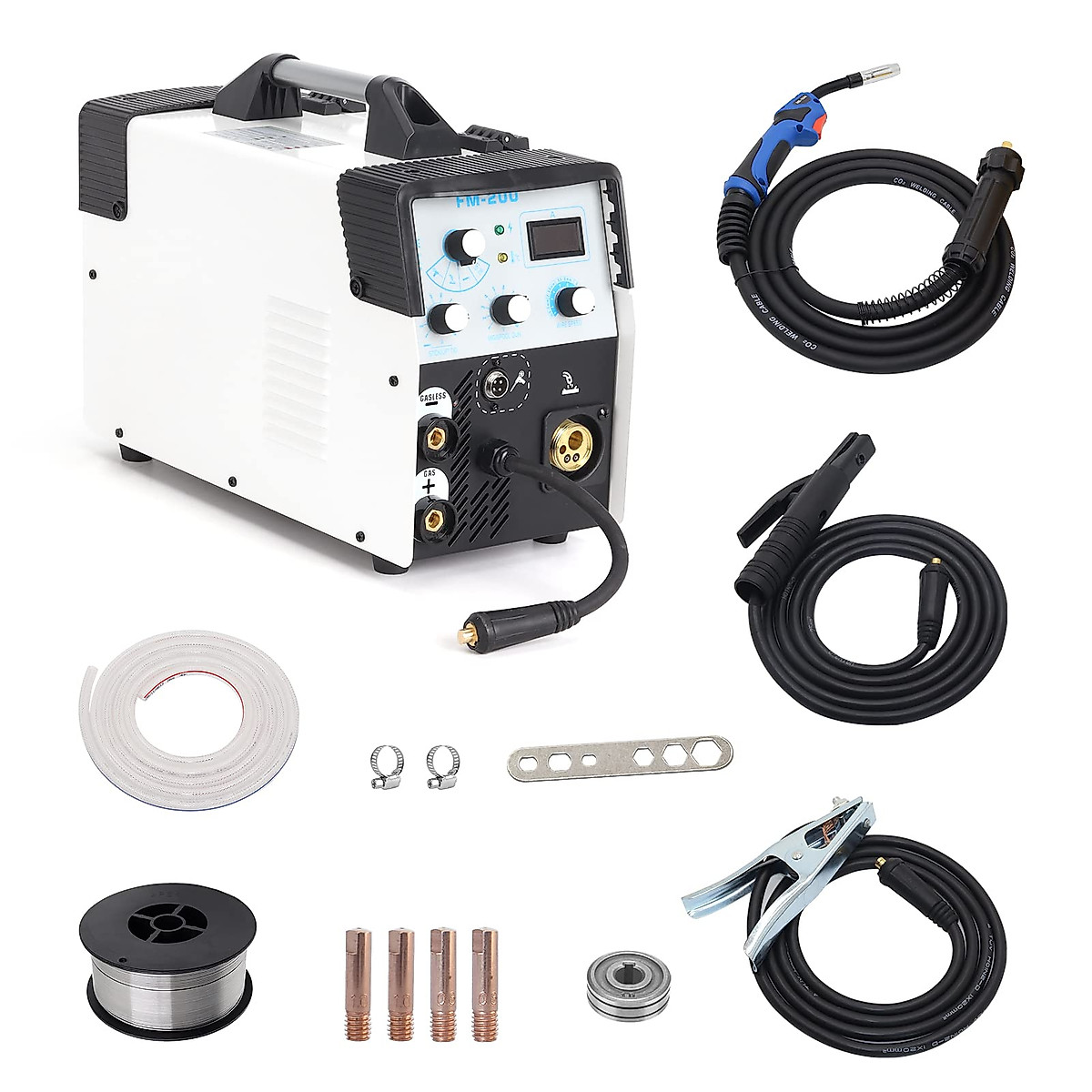 FLARING MIG Welder 200Amp 5 in 1 Gas MIG/Gasless Flux Core MIG/Stick/Lift TIG welding Spool Gun 220V Aluminum Multi Process Welding Machine with Wire Feeding Adjustment Local service