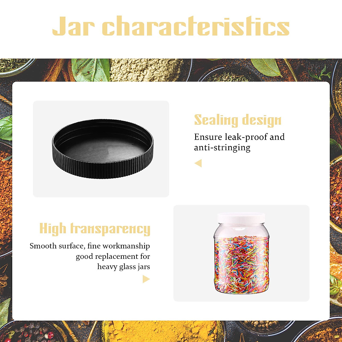 Tanlade 16 Pack 34 oz Plastic Jars with Lids Clear Storage Container Wide Mouth Large Empty Food Mason Jars for Crafts Dry Food Butter Honey Storage