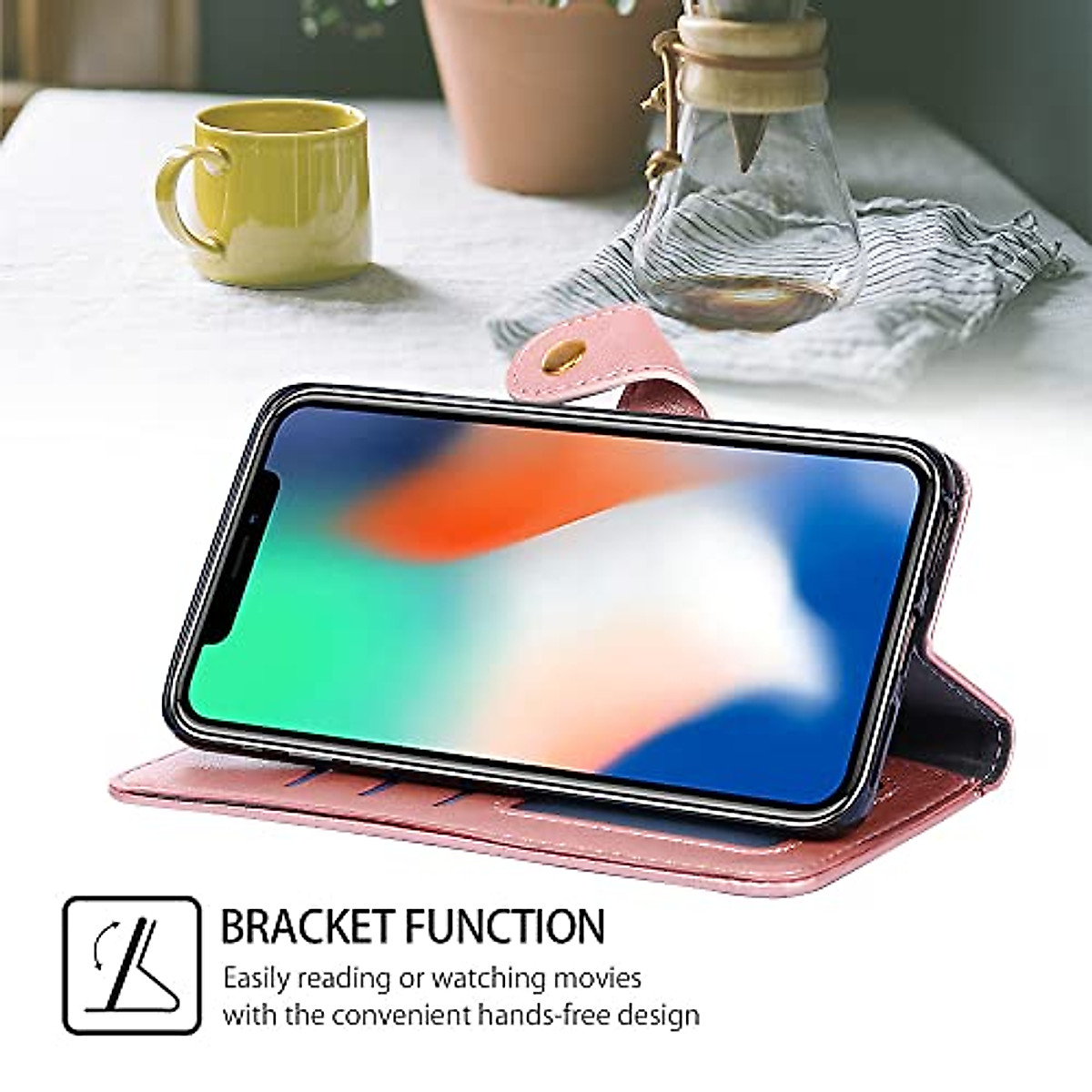 Fansipro Zipper Wallet Folio Case for Oppo Reno 2 Z, Premium PU Leather Slim Fit Cover for Reno 2 Z, 3 Card Slots, 1 Transparent Photo Frame Slot, Well Design, Golden