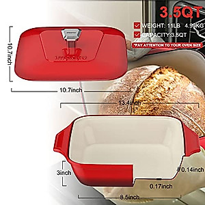 Dutch Oven, imarku 3.5 Quart Braiser Pan Nonstick Heavy Duty Enameled Cast Iron Dutch Oven Pot, Oven Safe Up To 550°F, Enamel Coating, Nonstick Easy to Clean