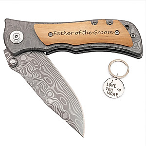 Father of the Groom Wedding Gifts from Groom Bride, Wedding Pocket Knife Gift for Father of the Groom from Son Daughter, Thank You Gift for Father of the Groom on My Wedding Day