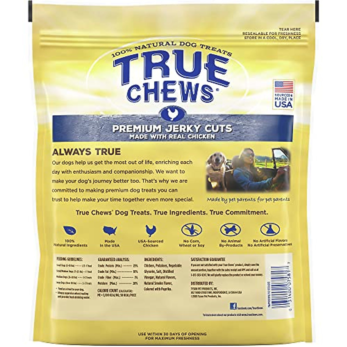 Blue Buffalo True Chews Premium Jerky Cuts Natural Dog Treats, Chicken 22 oz bag