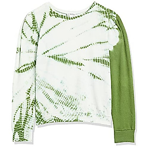 The Drop Women's Jean Puff-Sleeve Fleece Sweatshirt, Treetop, XS