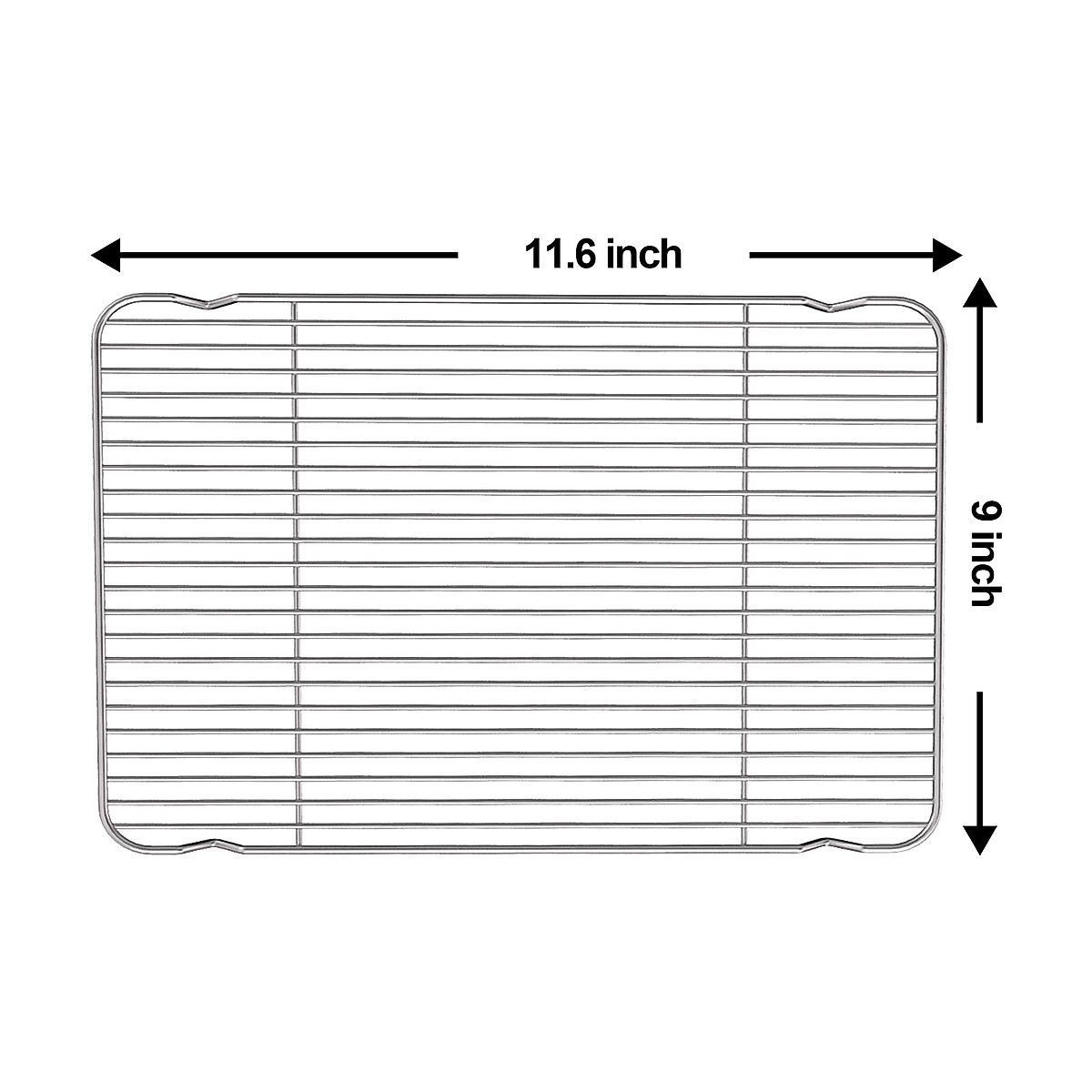 Medium Stainless Steel Cooking Rack Set 3, Large Baking Rack Pack of 3, for Cooling Baking Roasting Grilling Drying, Rectangle 11.6 x 9 x 0.6 Inch Toaster Oven, Oven & Dishwasher Safe
