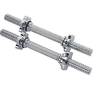 Sunny Health & Fitness 14" Threaded Chrome Dumbbell Bar Pair - STDBH-14