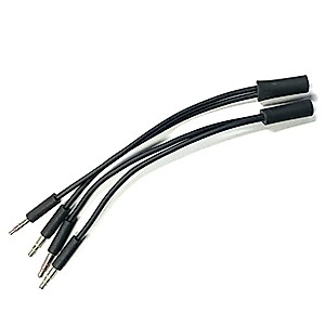 PEGLY Headphone Splitter for Computer CTIA 3.5mm TRRS Female to Dual TRS Male Mic Audio Jack Y Headset Splitter Adapter Cable for PC Laptop to Gaming Headset - 8 inch /20cm Black Pack of 2 Pieces