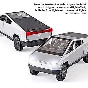 OANMYJJO 1/32 Scale Diecast Cybertruck Car Model，Zinc Alloy Toy Car，with Sound and Light、Pull Back，for Kids Age 3 Year and UP （Kids Gift）