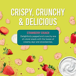 Næra Icelandic- Strawberry Skyr Crunch Popped Snack with Skyr (Authentic Icelandic Yogurt) and Fruit, Gluten Free, Crunchy Snacks for Adults and Kids- GMO Free and Preservative Free (2 Pack, 1.76 Oz)