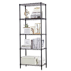 MZG Steel Heavy Duty 5-Tier Utility Shelving Unit Steel Organizer Wire Rack for Home,Kitchen,Office (24-in W x 14-in D x 63-in H)