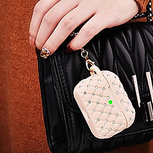 CAGOS Compatible with Airpods Pro Case, Cute Airpods Pro Bling Crystal TPU Case Protective Hard Carrying Cover Women Girls with Shiny Crystal/Keychain for Apple Airpods Pro Charging Case, Pink