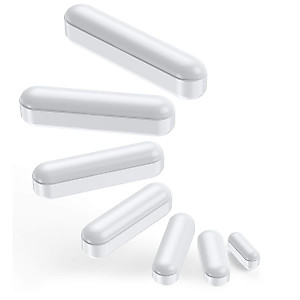Biomed Scientific Magnetic Stir Bar PTFE Magnetic Stirrer Mixer Stir Bars High Magnetism Teflon Coated Stirrer Rod Type-C Set 7pcs/Pack, White