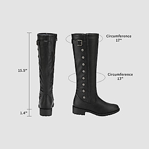 DREAM PAIRS Women's Wide Calf Knee High Boots, Fashion Winter Riding Boots, Black-Wide-a, Size 10 Army-w