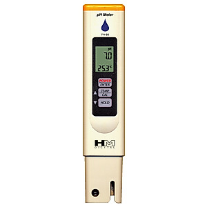 HM Digital HMPH80 HMDPHM80 Digital pH/Temperature Meter, 0-14 pH Range, 1 pH Resolution, 2% Readout Accuracy, Purple