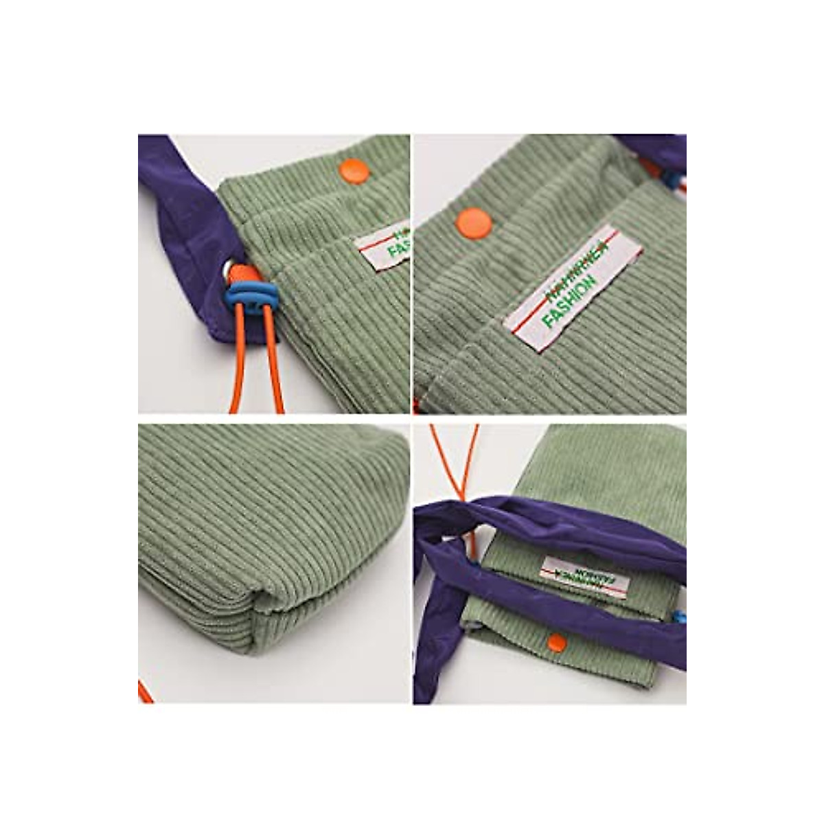 Ulisty Women Small Corduroy Cellphone Bag Mini Pocket Tote Bag Shoulder Bag Handbag Crossbody Bag black