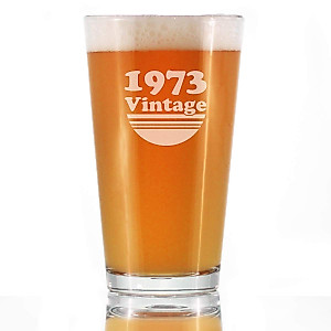 Vintage 1973 - Pint Glass for Beer - 51st Birthday Gifts for Men or Women Turning 51 - Fun Bday Party Decor - 16 oz