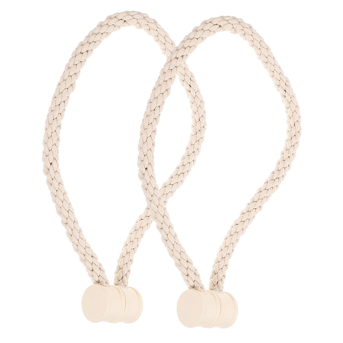 Mobestech Decorative Curtain Tiebacks 2 Pack Magnetic No Hole Needed Weave Rope for Home Office Hotel Simple Sturdy Design