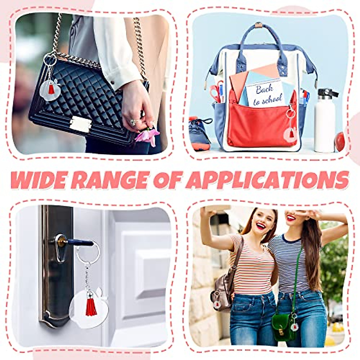 20 Pcs Teacher Appreciation Gift Clear Acrylic Keychain Blanks 2.3'' Acrylic Apple Clear Key Chains with Red Tassel Graduation Back to School Thank You Gift for Teacher Appreciation Week