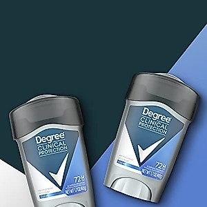 Degree Men Clinical Protection Antiperspirant Deodorant 72-Hour Sweat & Odor Protection Clean Prescription-Strength Antiperspirant For Men with MotionSense Technology 1.7 oz, Pack of 2