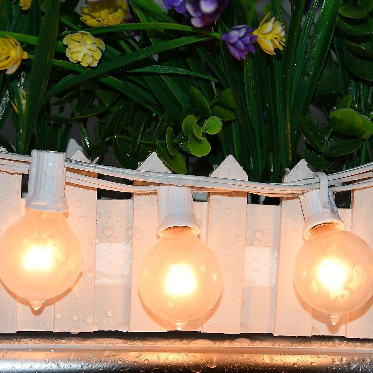 Pallerina G40 Frosted Replacement Bulbs, 25 Pack 5 Watt G40 Replacement Light Bulbs for string lights with 12/C7 Candelabra Base, G40 Incandescent Bulbs for Indoor Outdoor Decorative