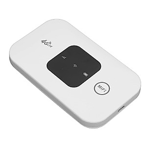 Portable, 4G Mobile Router, Pocket Mobile Network Hotspot with SIM Card Slot, for Car Users Business Travelers Outdoor Travelers White
