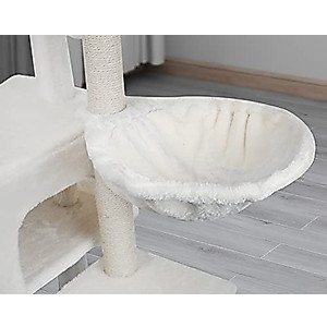 AIWIKIDE Cat Tree Has Scratching Toy with A Ball Activity Centre Cat Tower Furniture Jute-Covered Scratching Posts,Beige