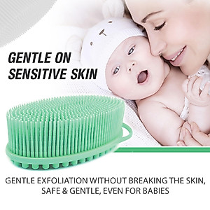 Avilana Silicone Body Scrubber – Dual-Sided Exfoliator for Men & Women, Gentle Loofah Alternative, Easy-to-Clean Silicone Shower Scrubber