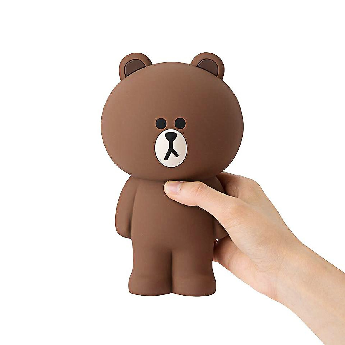 Pencil Case 3D Silicone Cartoon Cute Brown Bear Storage Box with Back Zipper Portable Hand-held Wallet Students Stationery Pen Holders Cosmetic Makeup