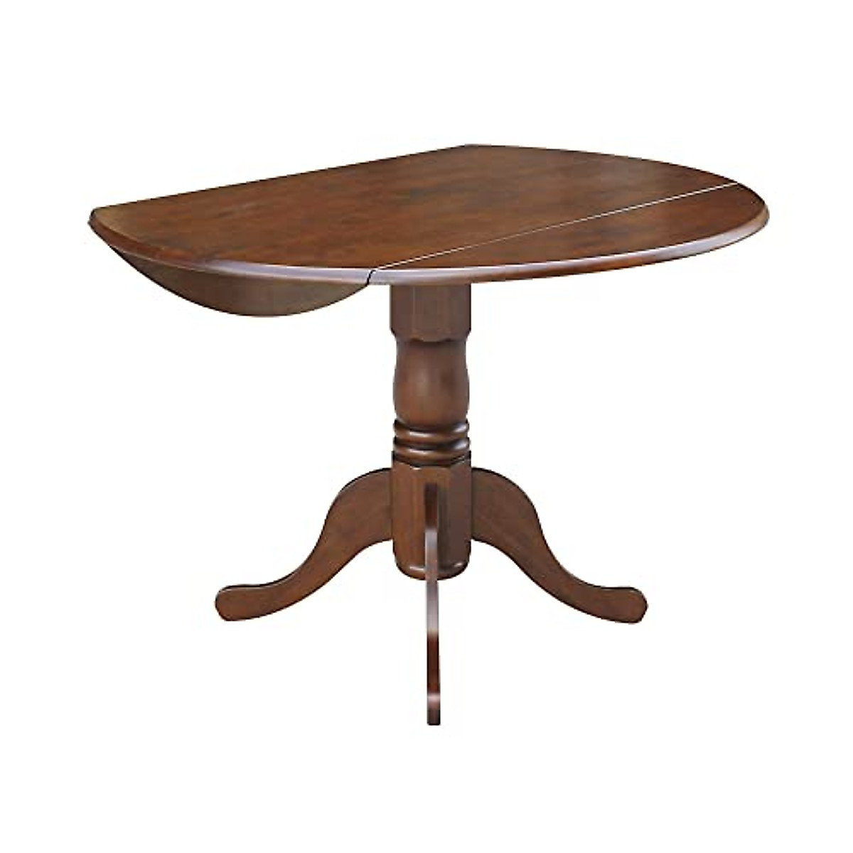 International Concepts Round Dual Drop Leaf Pedestal Table, Espresso, 42"