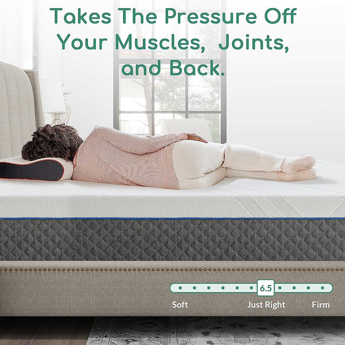 Queen Mattress 12 Inch, Memory Foam Queen Size Mattress Made in USA, Medium Firm Feel, Zoned Pressure Relief, Certified Safe Foams and Fabric, Mattress in A Box