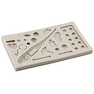 MYPRACS Medical Apparatus Tablet Silicone Mold Nurse Hat Stethoscope Pill Bottle Bandage Thermometer Medical Fondant Mold For Cake Decorating Cupcake Topper Candy Chocolate Gum Paste Clay Set Of 4