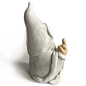 Funny Garden Gnome Statue, Middle Finger Smoking Wizard Gnome, 8.27 Inch Naughty Gnomes Garden Sculpture Decoration for Lawn Yard Balcony Porch Patio Home Outdoor Ornaments Christmas Decorations