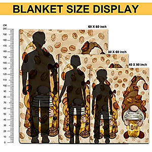 Ivarunner Gnome Blanket - Soft Fall Throw Blanket for Couch, Fuzzy Blankets, Gnome Gifts for Women, Coffee Gnome Blankets and Throws for Adults, Women, Girls, 50''x60''