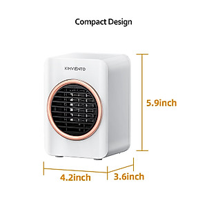 Small Space Heater for Office Home, 350W Ceramic Electric Heater with Tip-over and Overheat protection, Fast Safety Heat Personal Portable Desk Heater, Space Heaters for Indoor Use Bedroom Table White