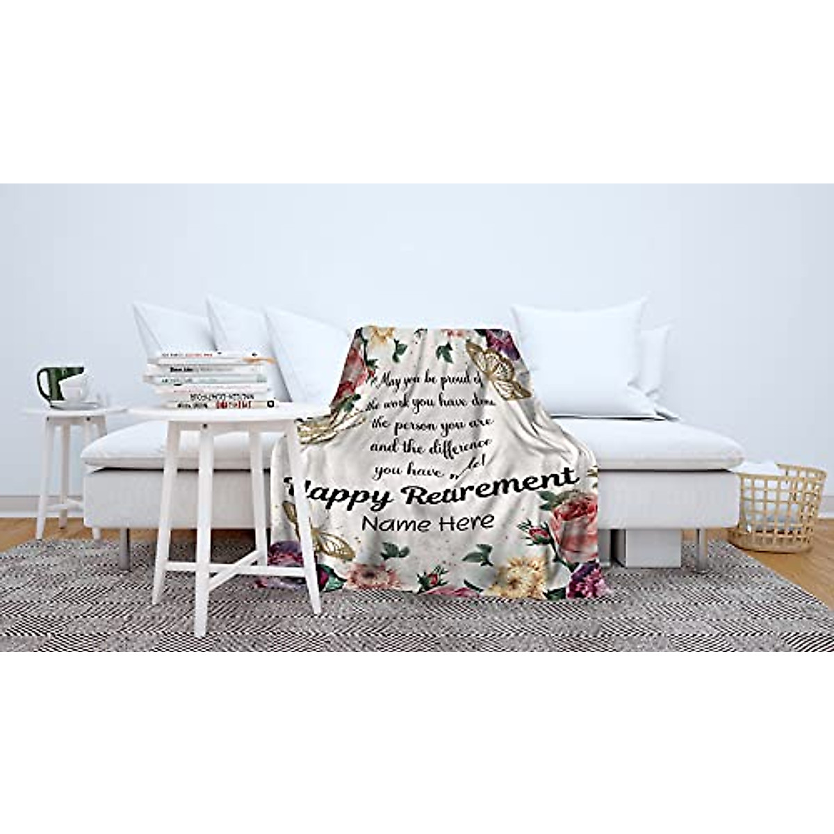 Naughty Puppy Personalized Retirement Gift| Sunflower Fleece Blanket| Teacher Retirement Gift| Personalized Gift for Nurse| Retirement Gifts for Women| Gift for Mom JB124 (50x60 inch)