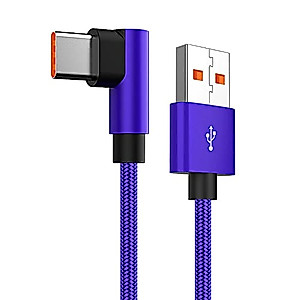 BGNTBUK Tab S3 Charging Cable USB C Cable Right Angle 90° Elbow Nylon Braided USB A to C 66W Fast Charging Cable Type C Cable 10ft Pack