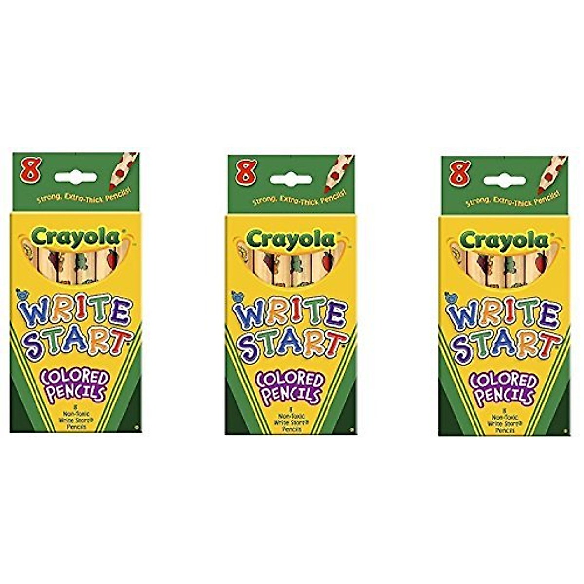 Crayola Write Start Colored Pencils 8 Pack 68-4108 (3-Pack)