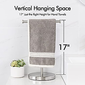 KES Towel Rack T-Shape Hand Towel Holder Stand Total Height 17" SUS304 Stainless Steel for Bathroom Vanity Countertop Brushed Finish, BTH208S20-2