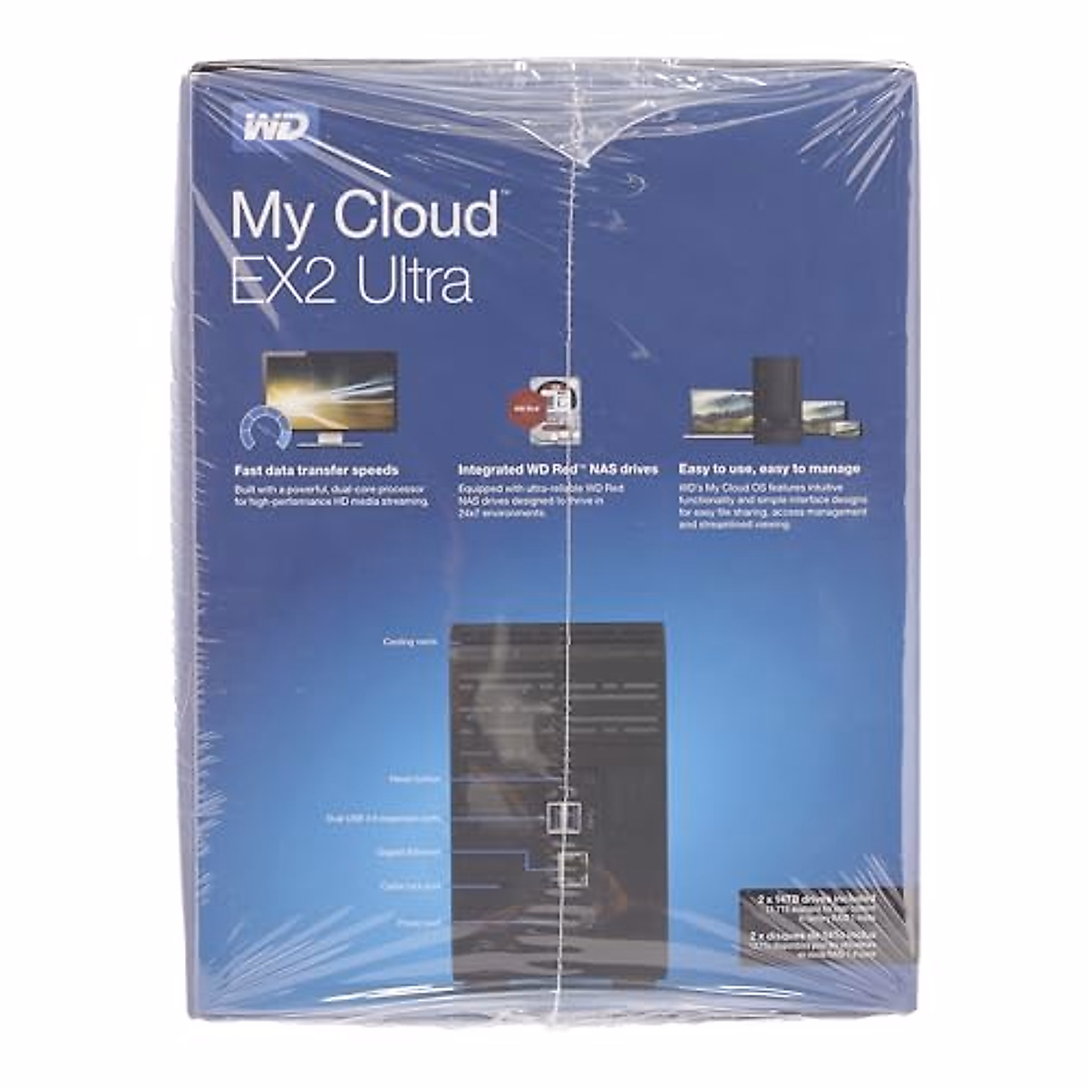Western Digital My Cloud 28TB EX2 Ultra 2-Bay NAS, Black