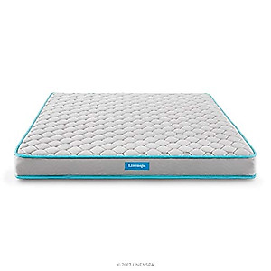 Linenspa 6 Inch Innerspring Queen Mattress with Foam Layer - Firm Feel - CertiPUR-US Certified - Mattress in a Box White
