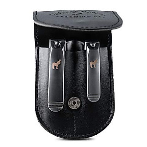 Pete & Pedro Nail Clippers Stainless Steel Set For Men & Women | 2-Piece Fingernail & Toenail Clipper With Leather Case | Strong, Sturdy Professional Tools, Manicure & Pedicure | As Seen on Shark Tank