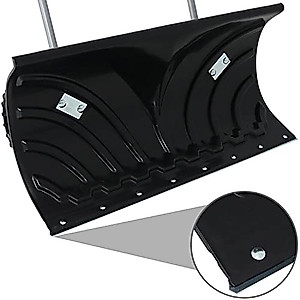 CASL Brands Snow Shovel with Wheels for Driveway - 6-Inch Polypropylene Wheels and Adjustable Aluminum Handle - 26-Inch Blade