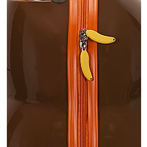 Rockland Jr. Kids' My First Hardside Spinner Luggage, Telescoping Handles, Light and Dark Brown, Black and White, Carry-On 19-Inch