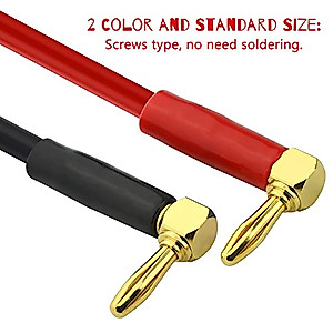 WMYCONGCONG 8 PCS 90 Degree Speaker Banana Plugs Right Angle Screw Type Banana Plug Audio Jack Connectors