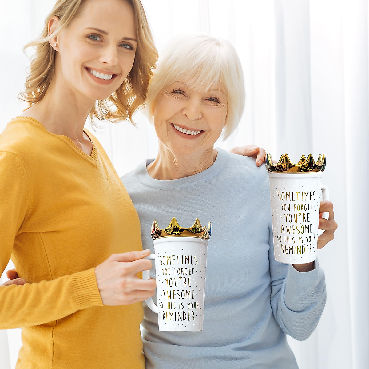 inspirational Gifts for Women, Sometimes You Forget Your Awesome Gifts, Birthday Gifts for Women, Spiritual Gifts, Birthday Gifts for Best Friend, Coworker, Grandma, Aunt, Sister, Daughter - 19 Oz Mug