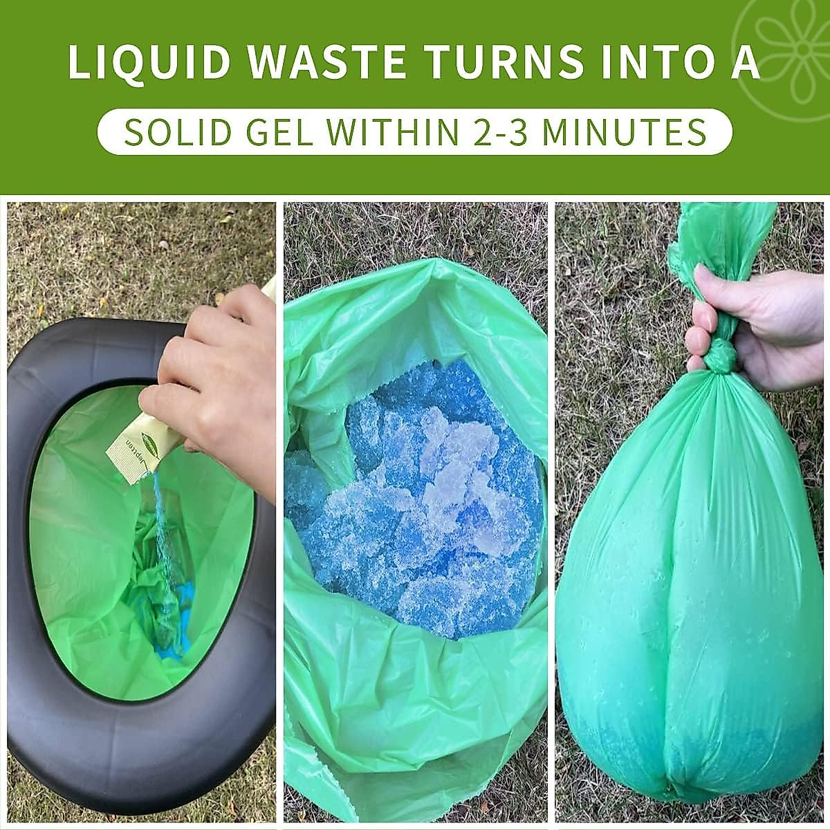 Portable Toilet Powder. Outdoor Toilet. Neutralize Odor/Fast-Acting Gel. Emergency Toilet Chemicals. Porta Potty Chemicals Degradable. Go with Porta Potty for Camping (2 Pack)