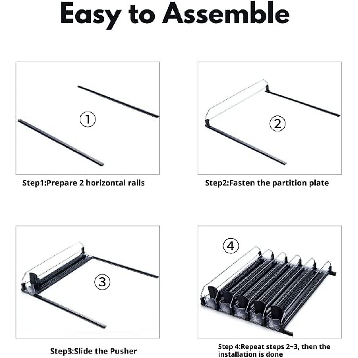 Rumia Drink Organizer for Fridge, Self-Pushing Soda Can Organizer for Refrigerator 3ROW