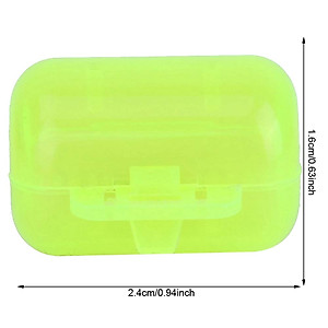 50 Pcs Plastic Fishing Hook Box Clamshell Fluorescent Yellow Squid Lure Hook Box Cover Case Fishing Accessory Tackle Box(Small)