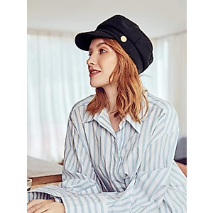 accsa Womens Fashion Newsboy Cap Bakerboy Cabbie Gatsby Pageboy Visor Beret Hat Black