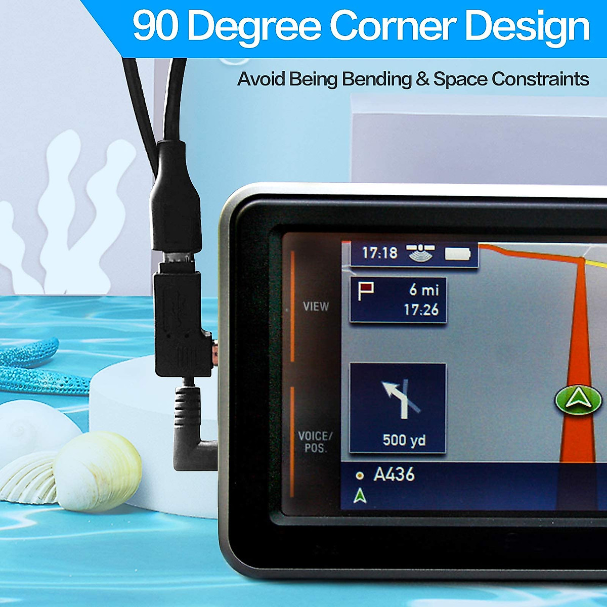 Inovat 1 Pair Right Left Angle Micro USB Male 90 Degree USB Male to Micro Female Plug Adapters