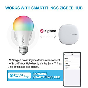 Sengled Alexa Light Bulb, Zigbee Bulb Smart Hub Required, Works with Alexa and SmartThings, Voice Control with Echo Show 10 with built-in Hub, Color Changing 60W Equivalent A19 Smart Light Bulbs, 4PK